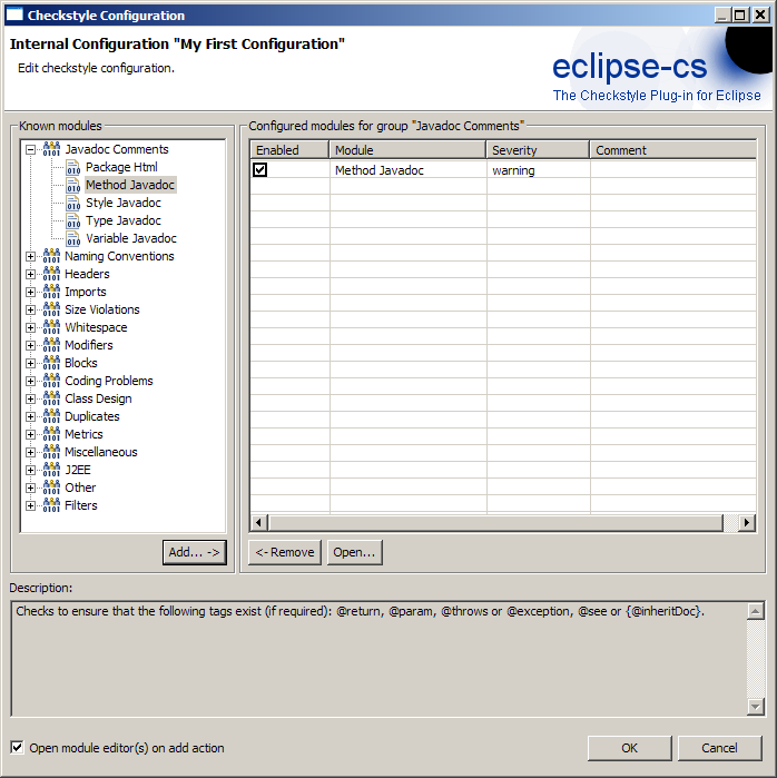 Eclipse Checkstyle Plugin